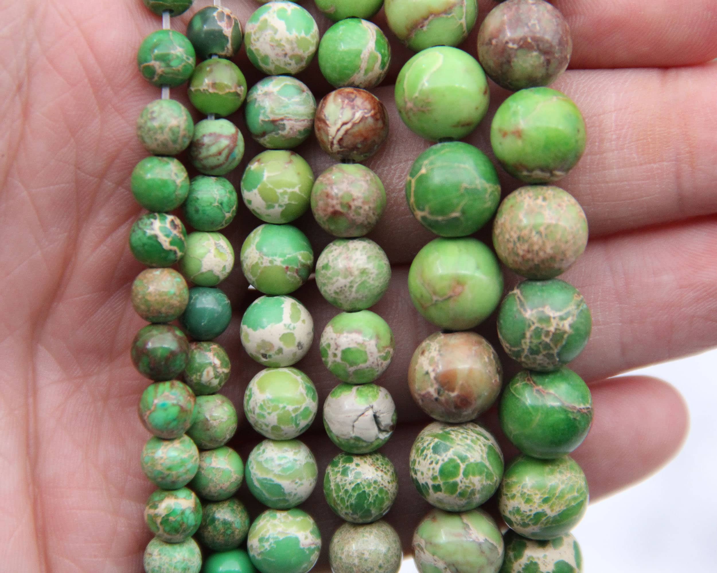 15 Colors Imperial Jasper BeadsRound Imperial Jasper BeadSea | Etsy