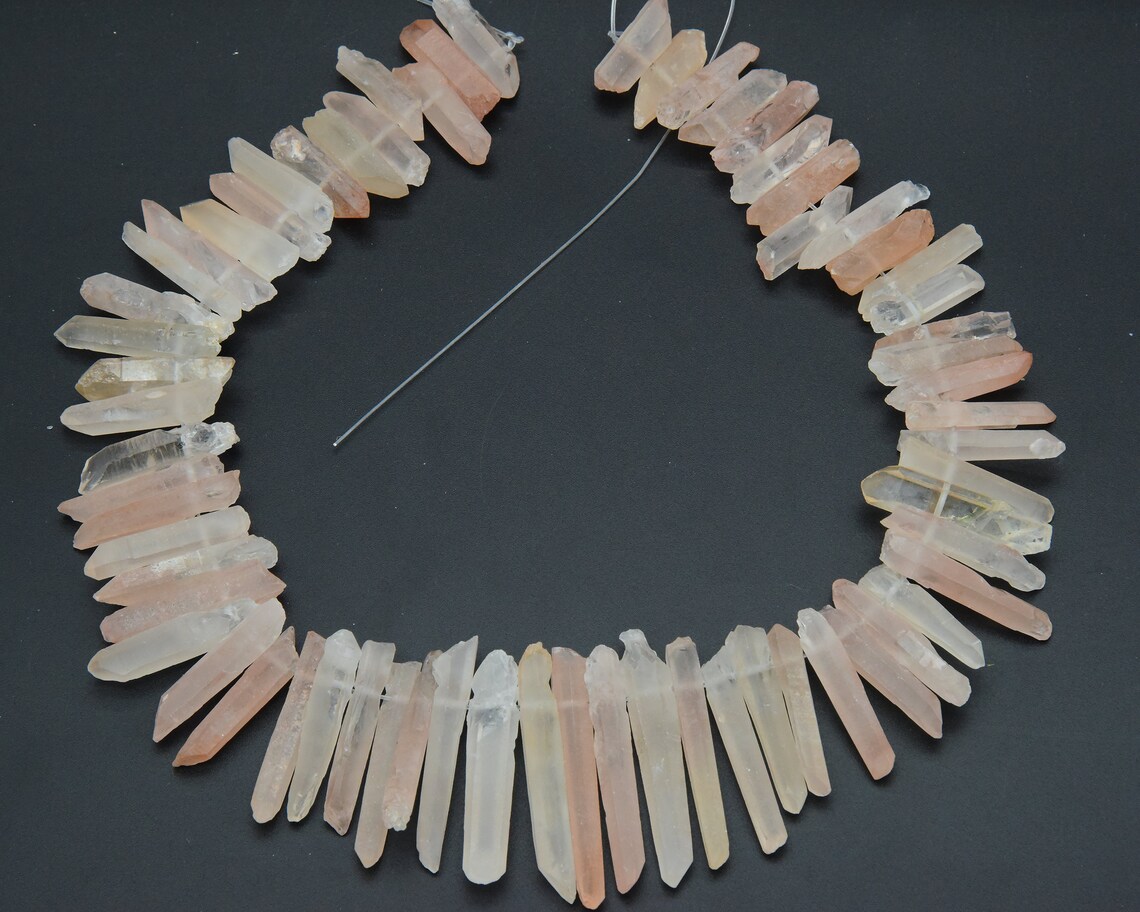 Natural Raw Crystals Tower Beadspink High Quality Crystals - Etsy