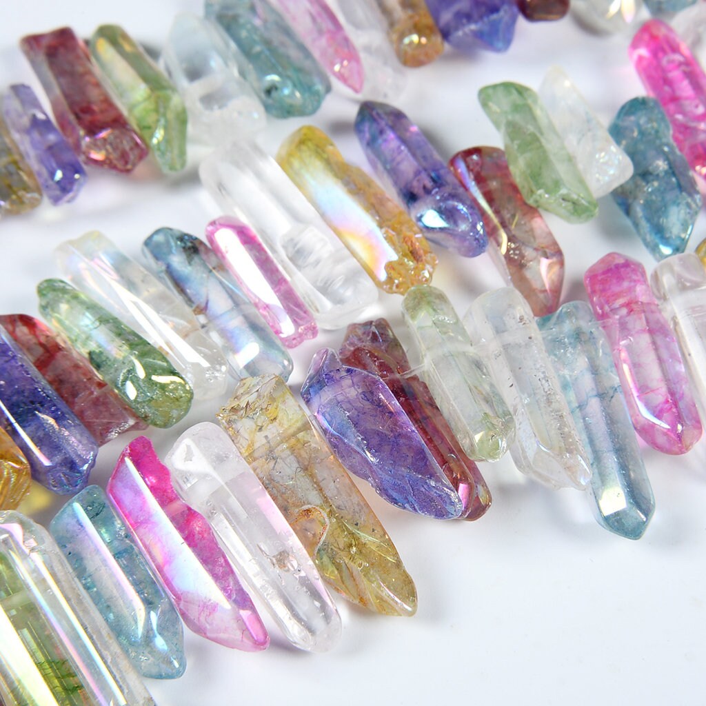 15.9 Inch Polish Crystals Beadsquartz Point Crystals - Etsy