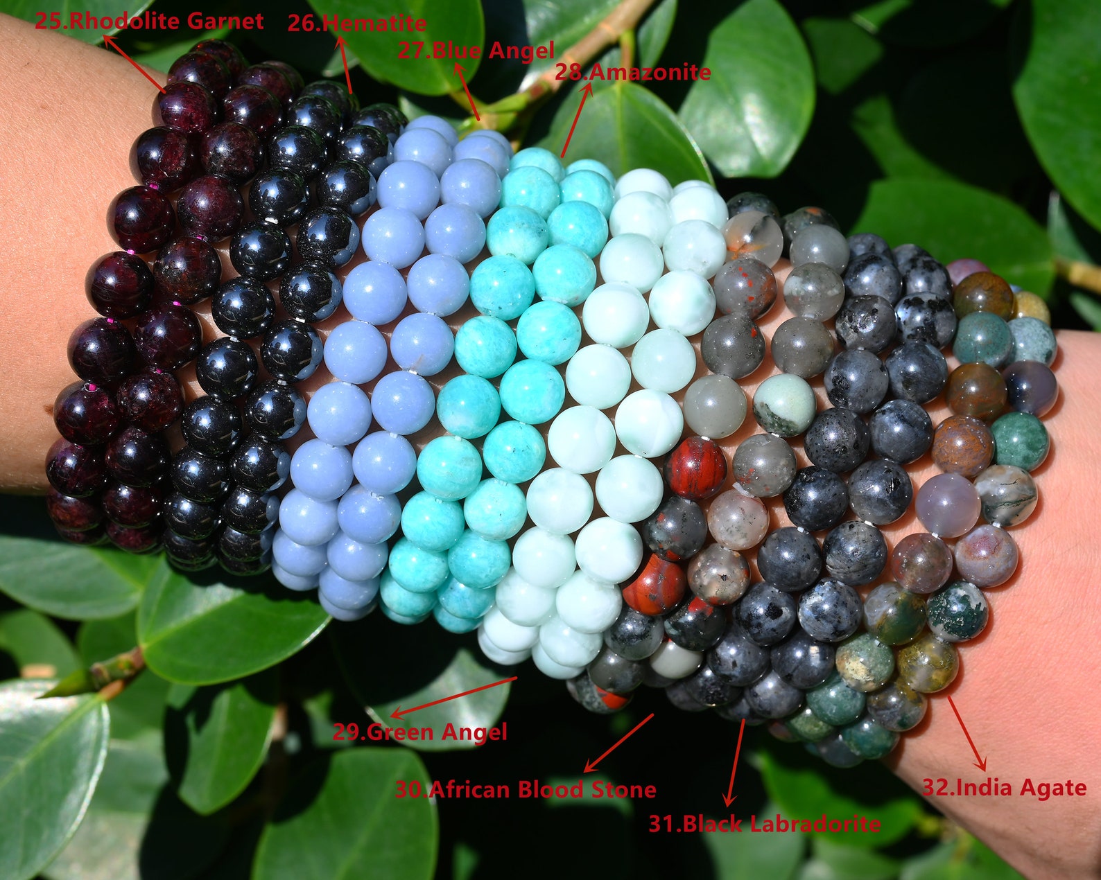 70 Kinds of 6MM/8MM/10MM Round Gemstone Braceletstretchy - Etsy