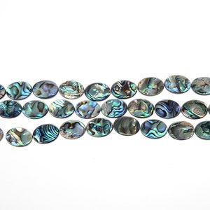 15.3 Inch Natural Abalone Shell Beads,flat Oval Shell,bright Polish ...