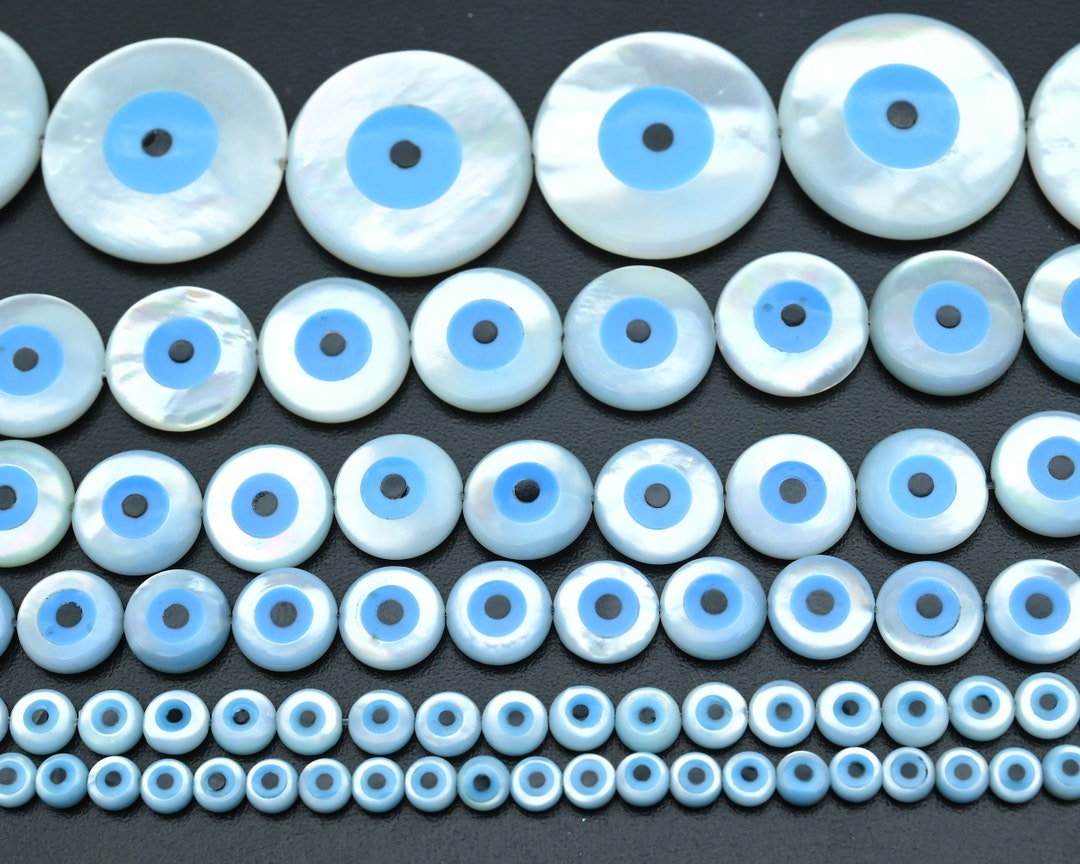 4MM~20MM Mother of Pearl Evil Eye Beads,for DIY Making Evil Eye Beads ...