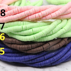 6MM 36 Colors Vinyl Heishi Disc Beads,6x1mm Vinyl Beads,polymer Clay ...