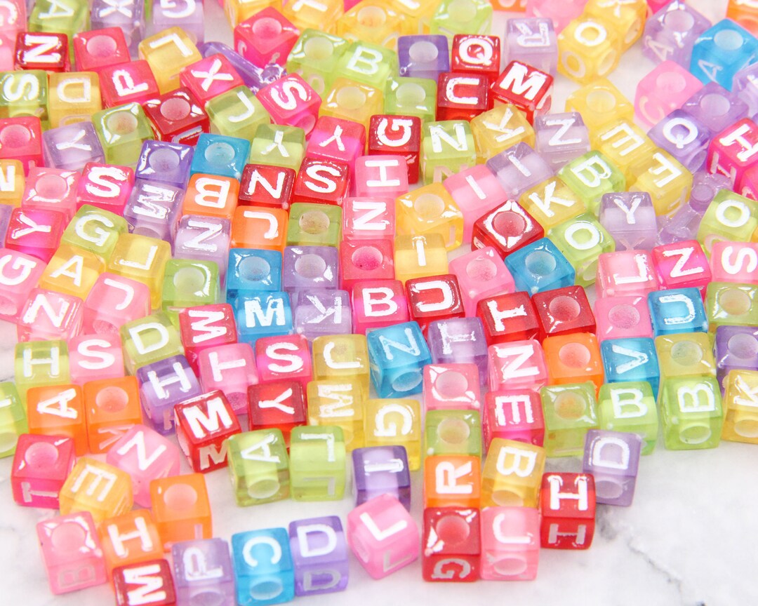 7X7MM Alphabet Beads,26 Letters Plastic Beads,name Beads,for Jewelry ...