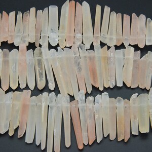 Natural Raw Crystals Tower Beadspink High Quality Crystals - Etsy