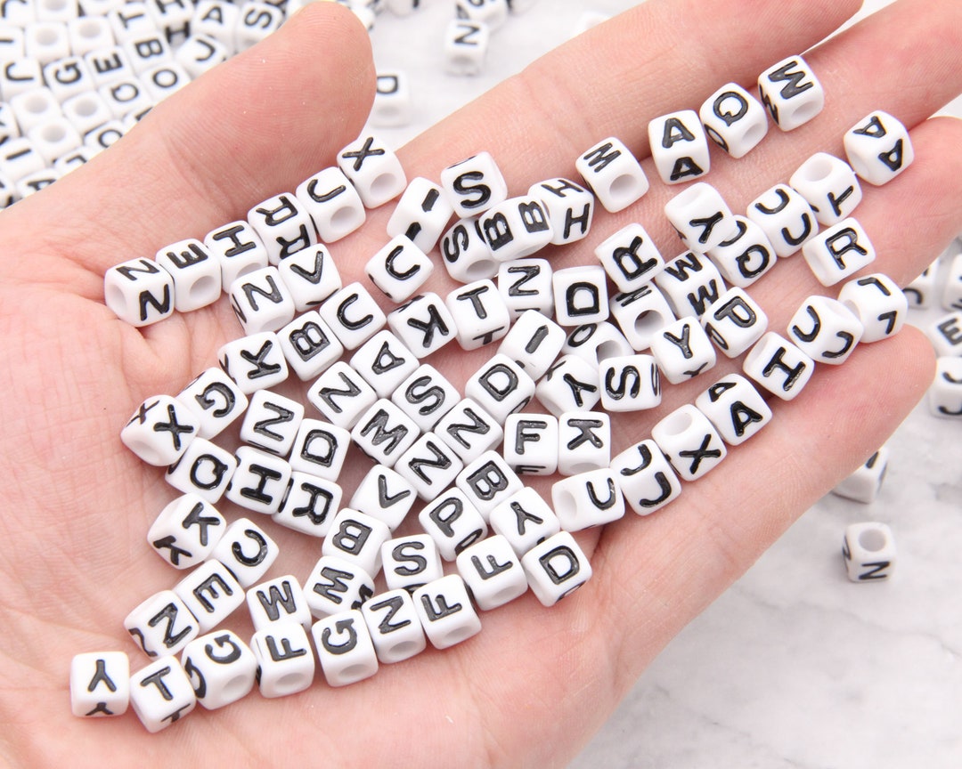 7X7MM Alphabet Beads,26 Letters Plastic Beads,name Beads,for Jewelry ...