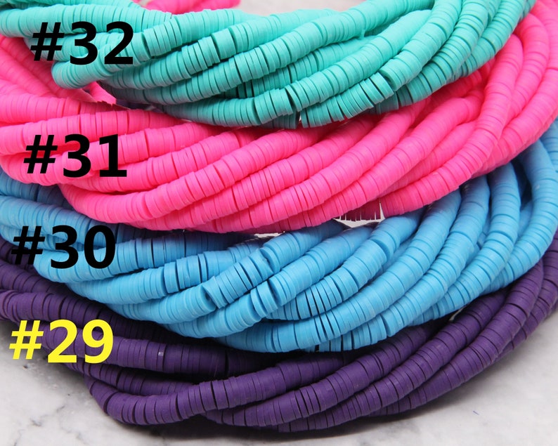 6MM 36 Colors Vinyl Heishi Disc Beads,6x1mm Vinyl Beads,polymer Clay ...