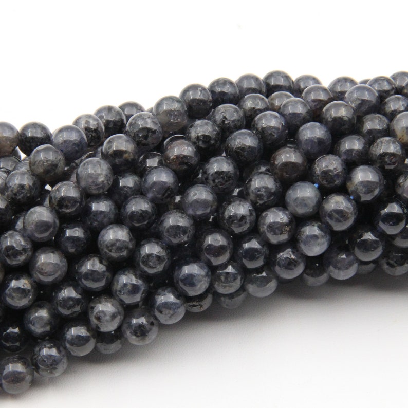 Natural Iolite Round Beads,6mm 8mm 10mm Gemstone Beads,iolite Loose ...