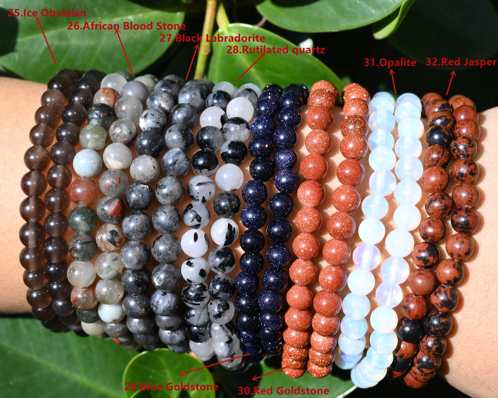 70 Kinds of 6MM Round Gemstone Braceletstretchy Beads - Etsy