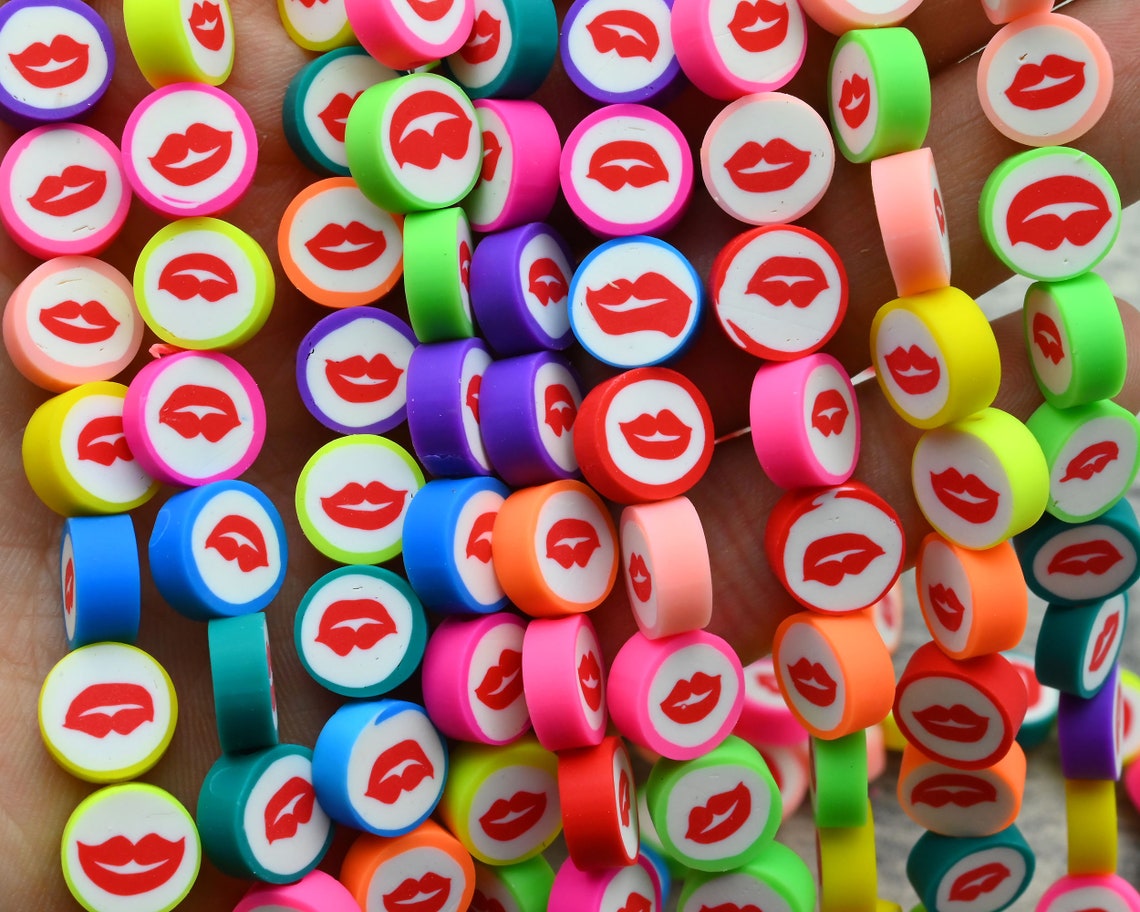 10mm Lips Shaped Polymer Clay Beadspolymer Clay Lips - Etsy