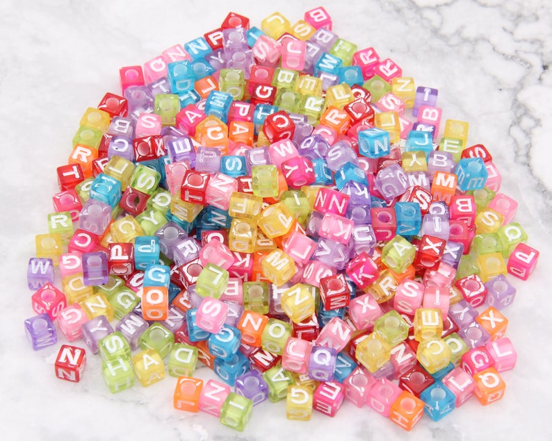 7X7MM Alphabet Beads,26 Letters Plastic Beads,name Beads,for Jewelry ...