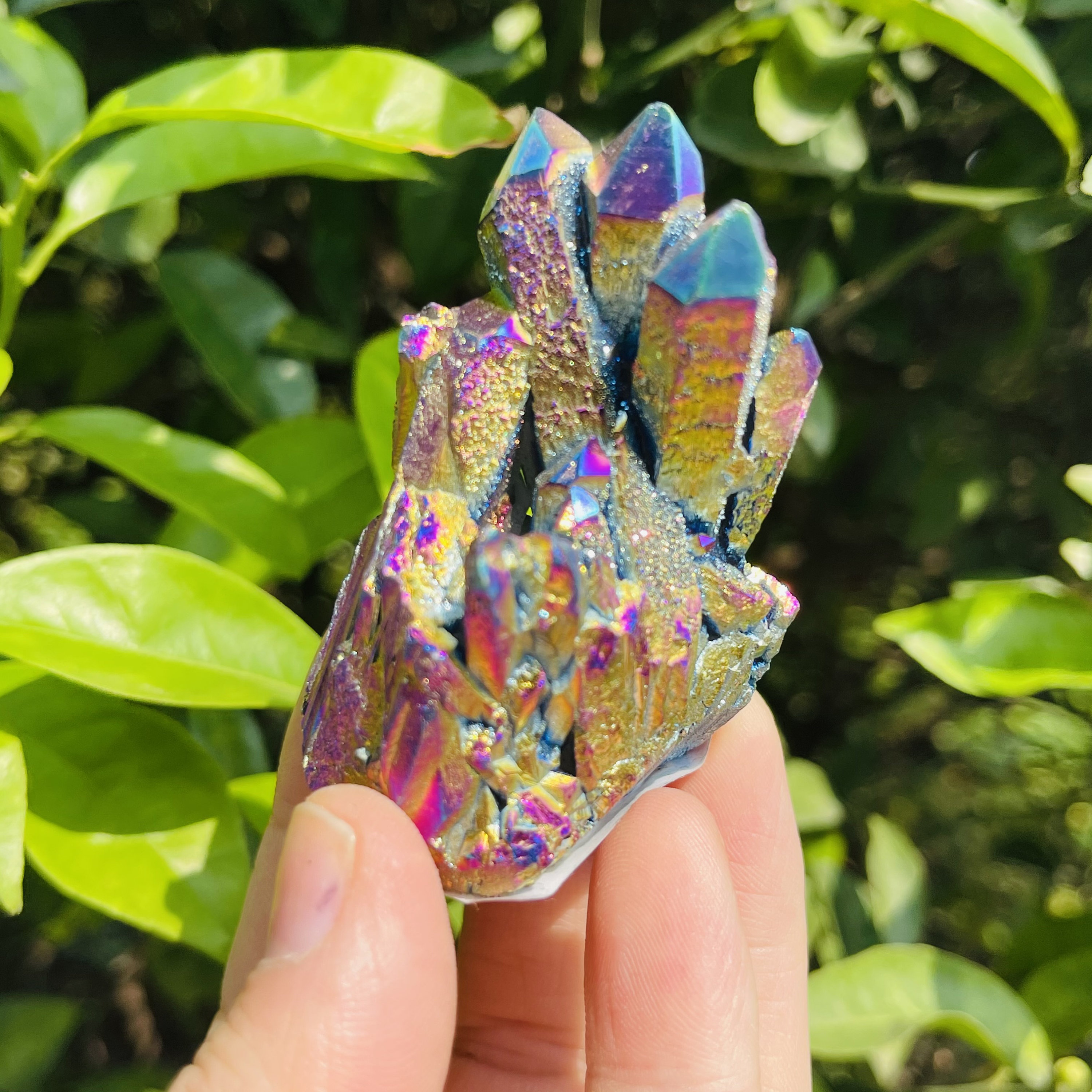 Rainbow Angel Aura Quartz Clusterangel Aura Crystal | Etsy