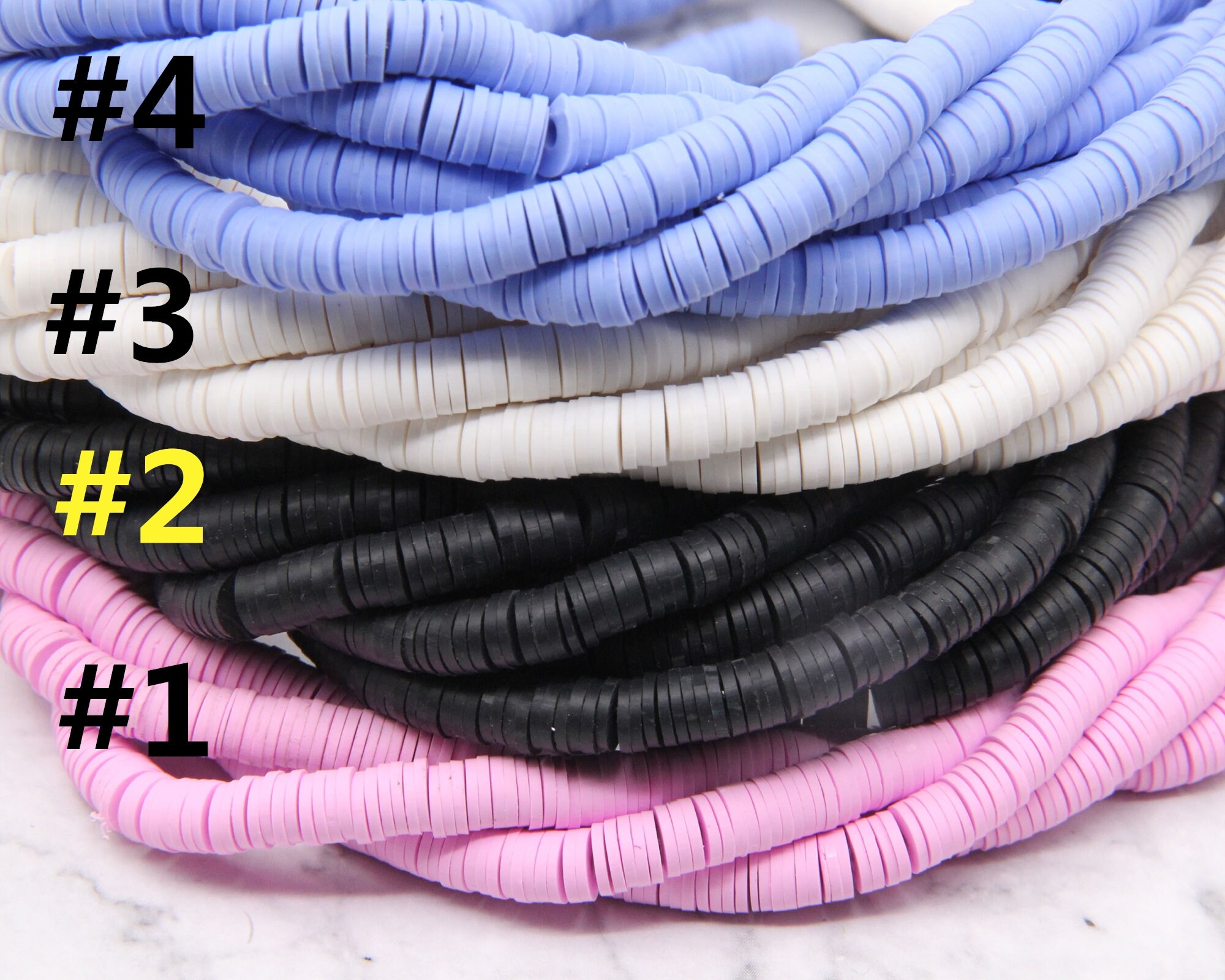 6MM 36 Colors Vinyl Heishi Disc Beads,6x1mm Vinyl Beads,polymer Clay ...