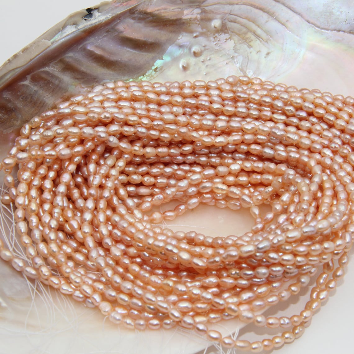 3~4mm Small Pearl Beads,fresh Water Pearl,luster Pink Pearl,natural ...