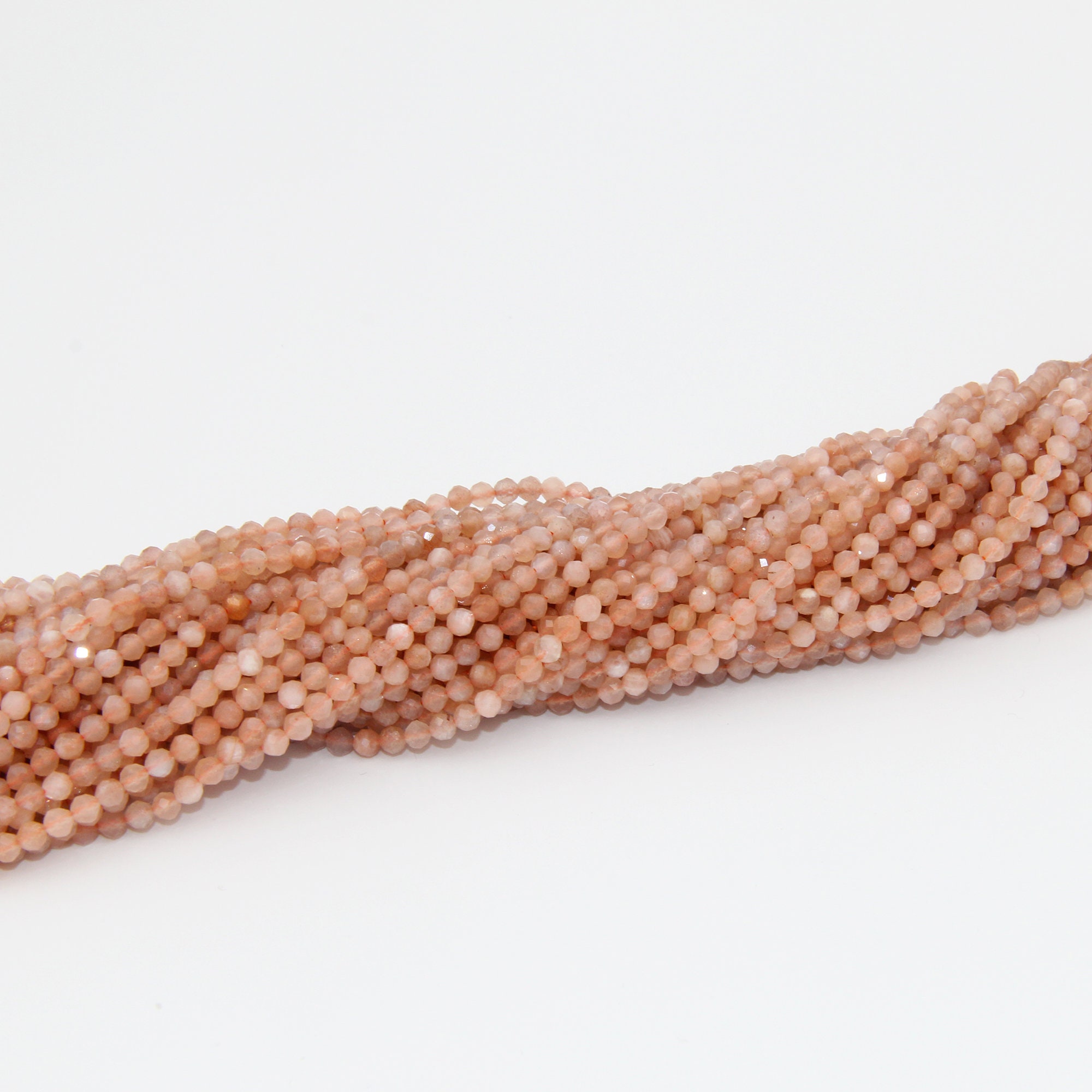 AAA Genuine Sunstone Faceted Round Beads,2mm 3mm 4mm Faceted Gemstone ...