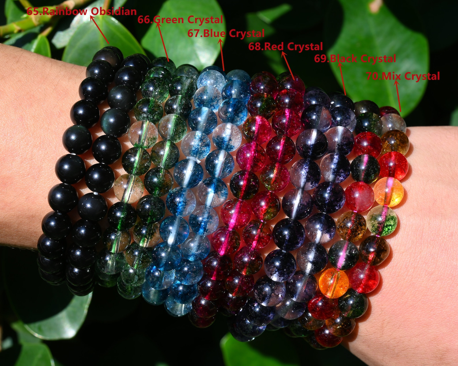 70 Kinds of 6MM/8MM/10MM Round Gemstone Braceletstretchy - Etsy