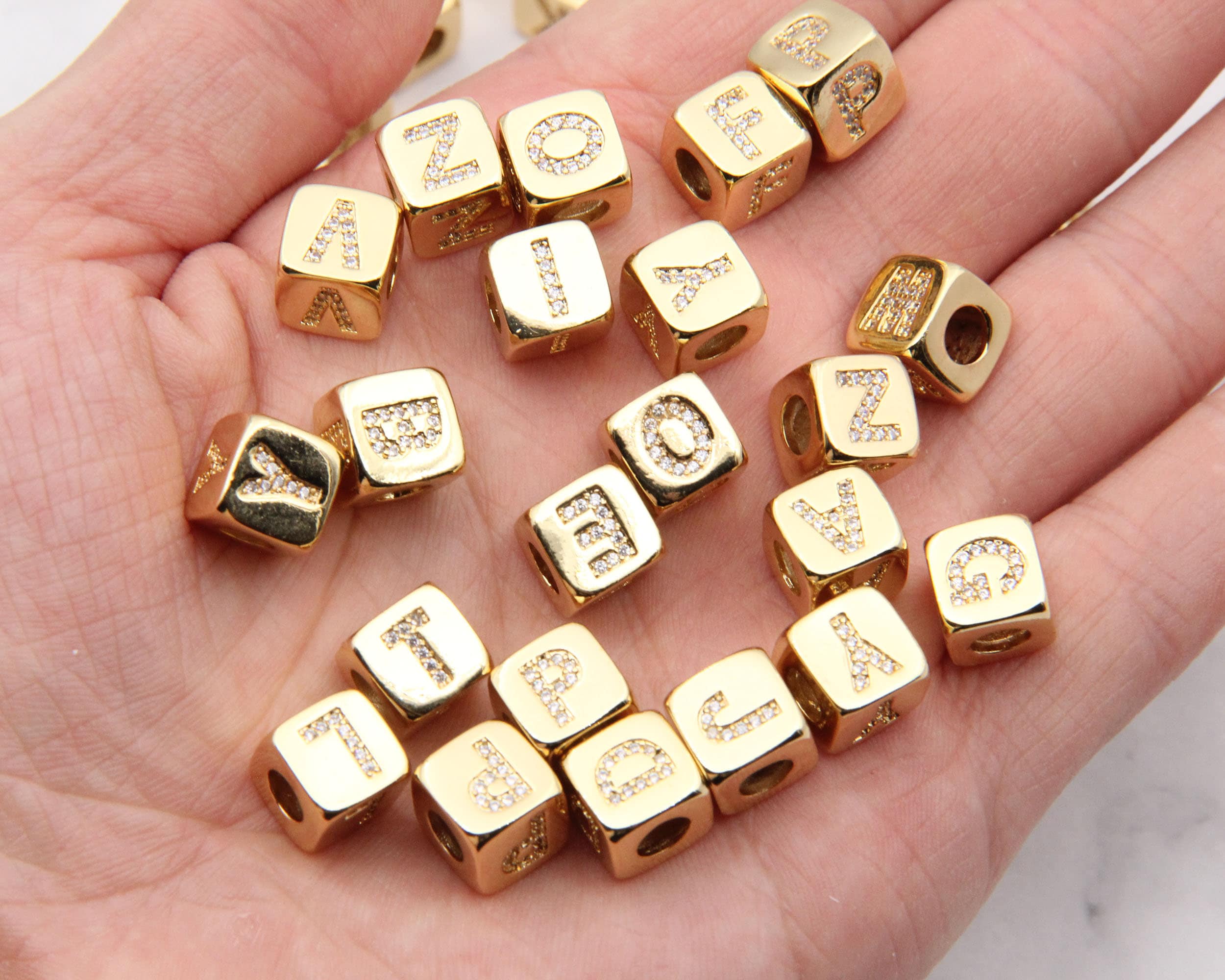 6x6MM/9x9MM Copper Alphabet Letters Beads26 Letters Words | Etsy