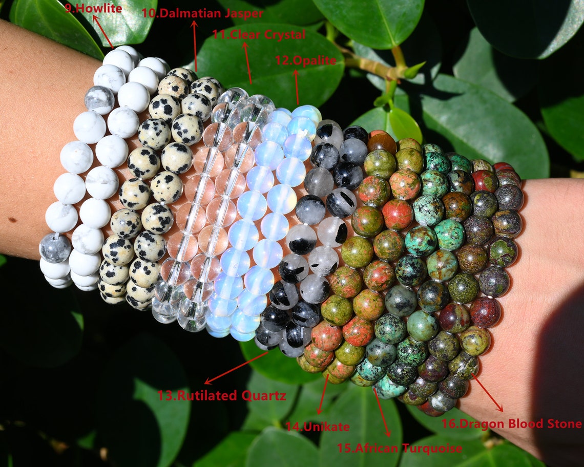 70 Kinds of 6MM/8MM/10MM Round Gemstone Braceletstretchy - Etsy