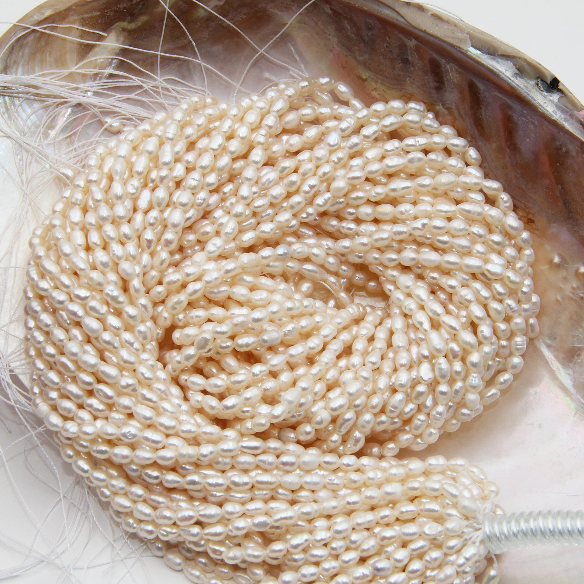 34mm Small Pearl Beadsfresh Water Pearlluster White - Etsy