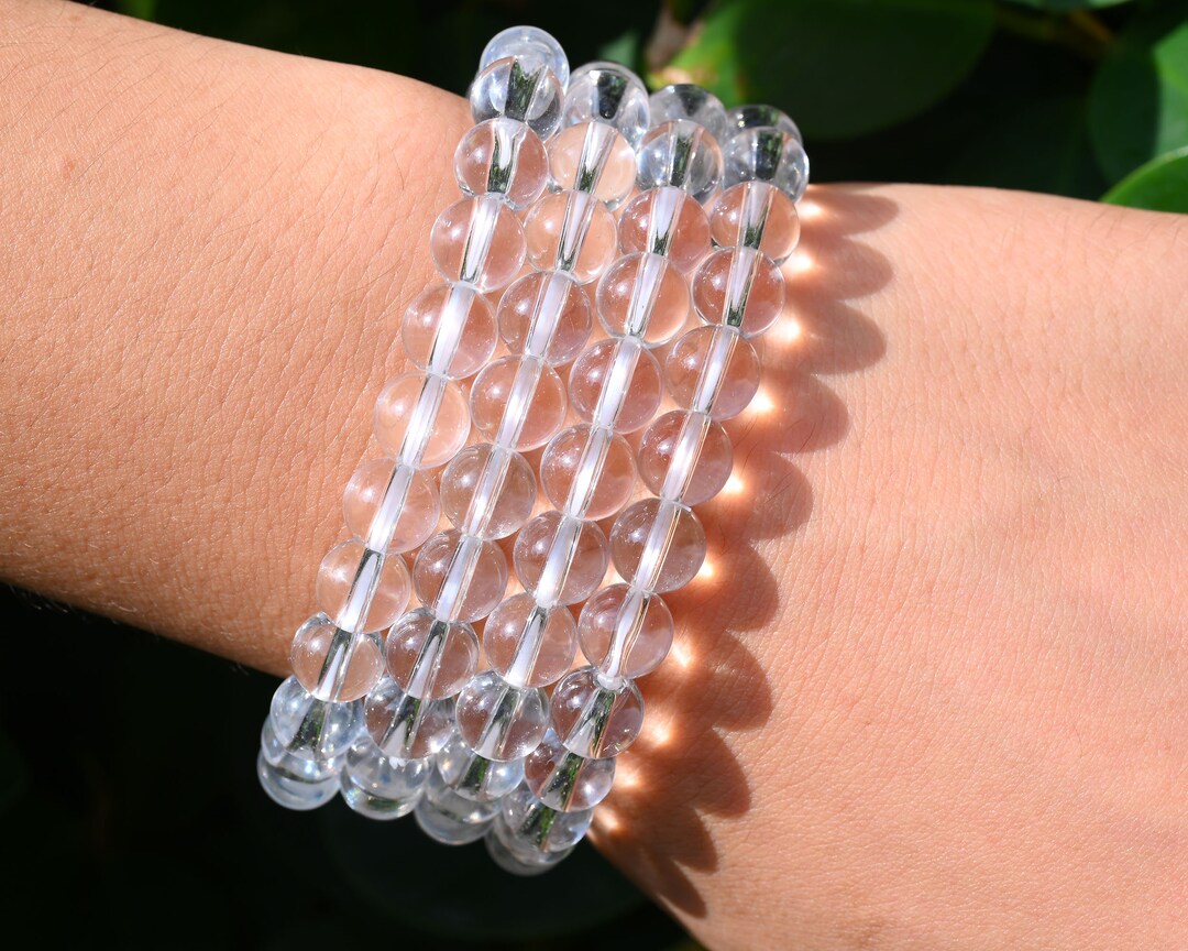 Natural Clear Crystal Stretchy Bracelet,handmade Women/men Bracelet ...