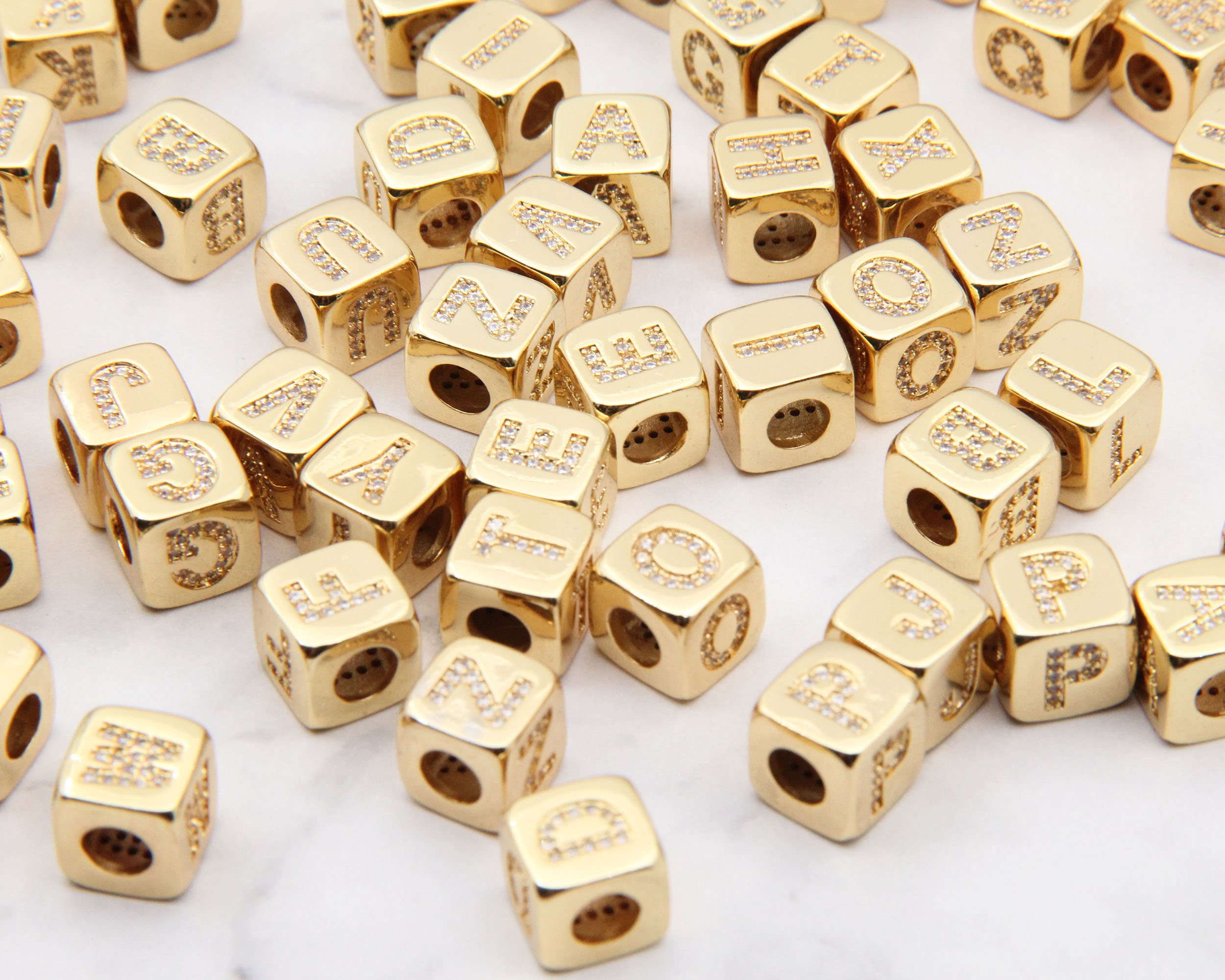 6x6MM/9x9MM Copper Alphabet Letters Beads26 Letters Words | Etsy