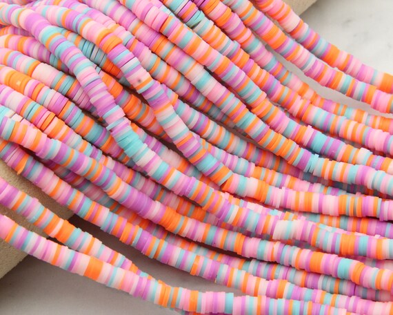 6mm Vinyl Heishi Beads mix Color Vinyl Beads polymer Clay African Vinyl Disc Beads wholesale Vinyl Heishi DIY Making Jewelry Beads. Etsy