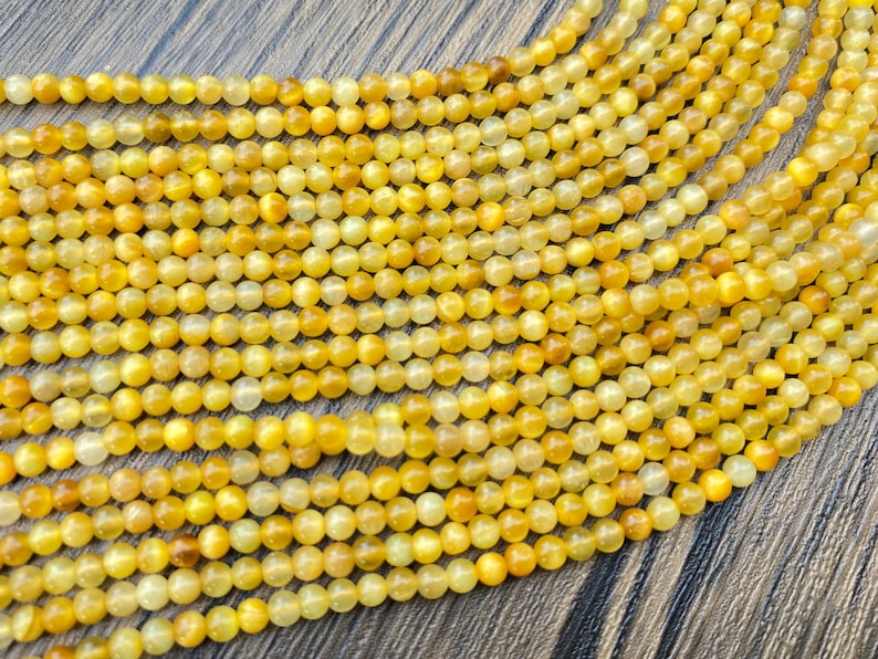 Gold Tiger Eye Gemstone Beads, Round Crystal Beads, Jewelry Making ...