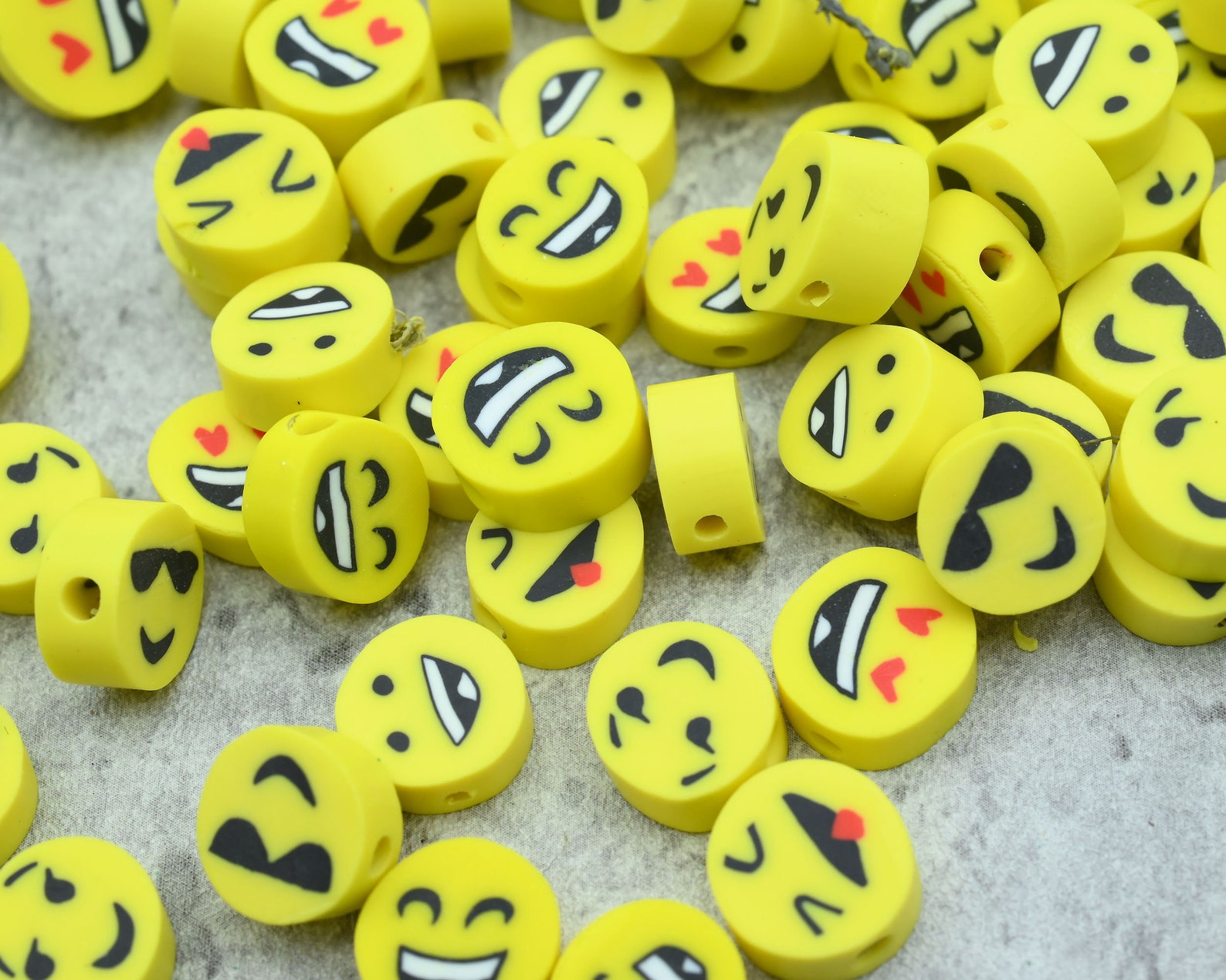 50 Pieces/10mm Smiley Polymer Clay Beadsloose Polymer Clay - Etsy