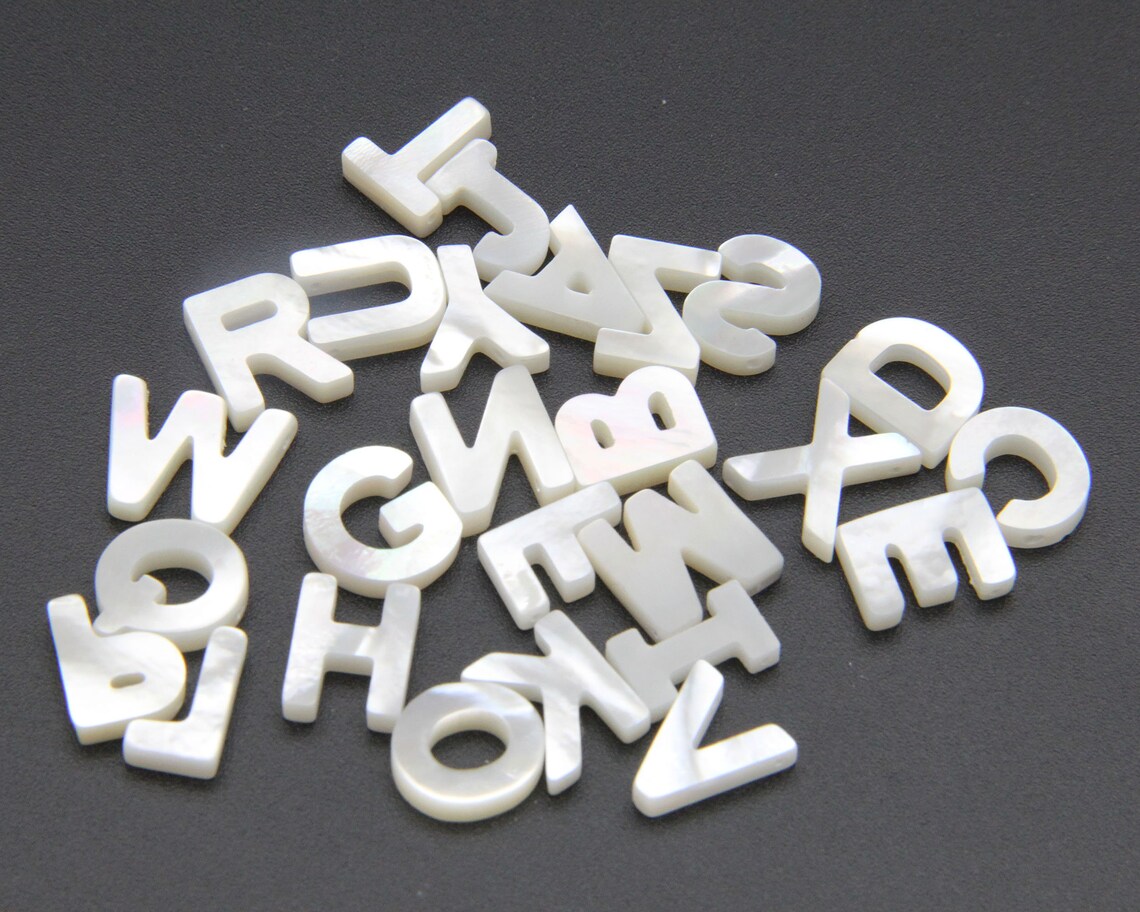 White Shell Alphabet Beads26 Letters Shell Beadsname - Etsy Australia