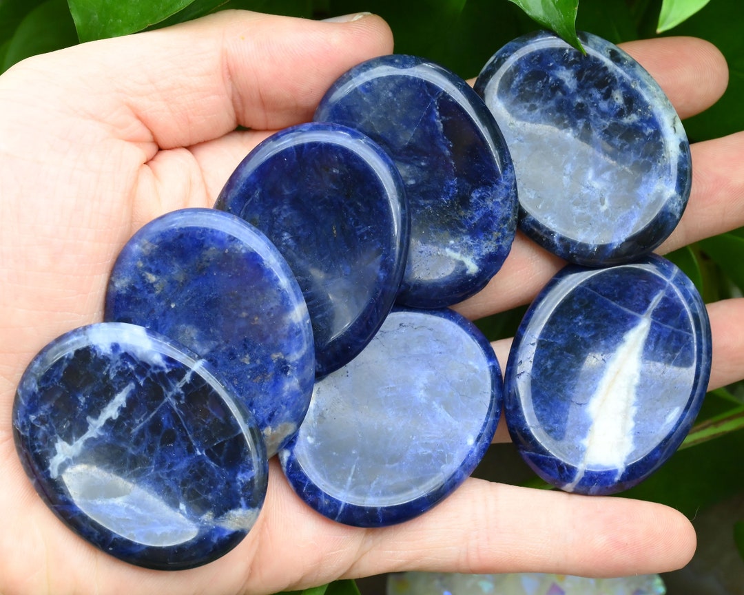 Natural Sodalite Worry Stone,healing Worry Stone,chakra Worry Stone ...