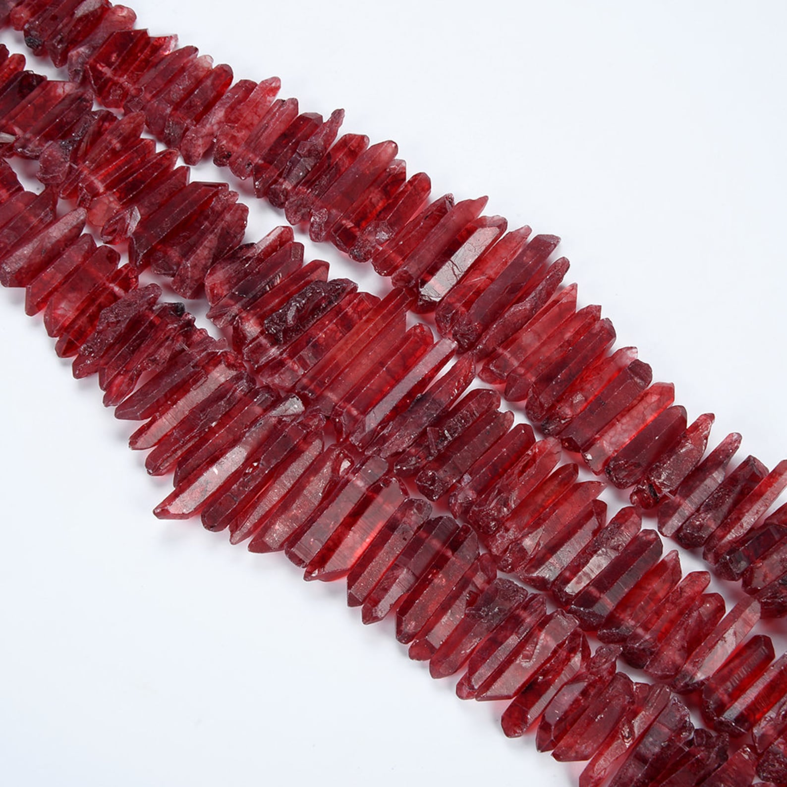 15.9 Inch Matte Red Quartz Crystal Points Beadsraw Tower High - Etsy
