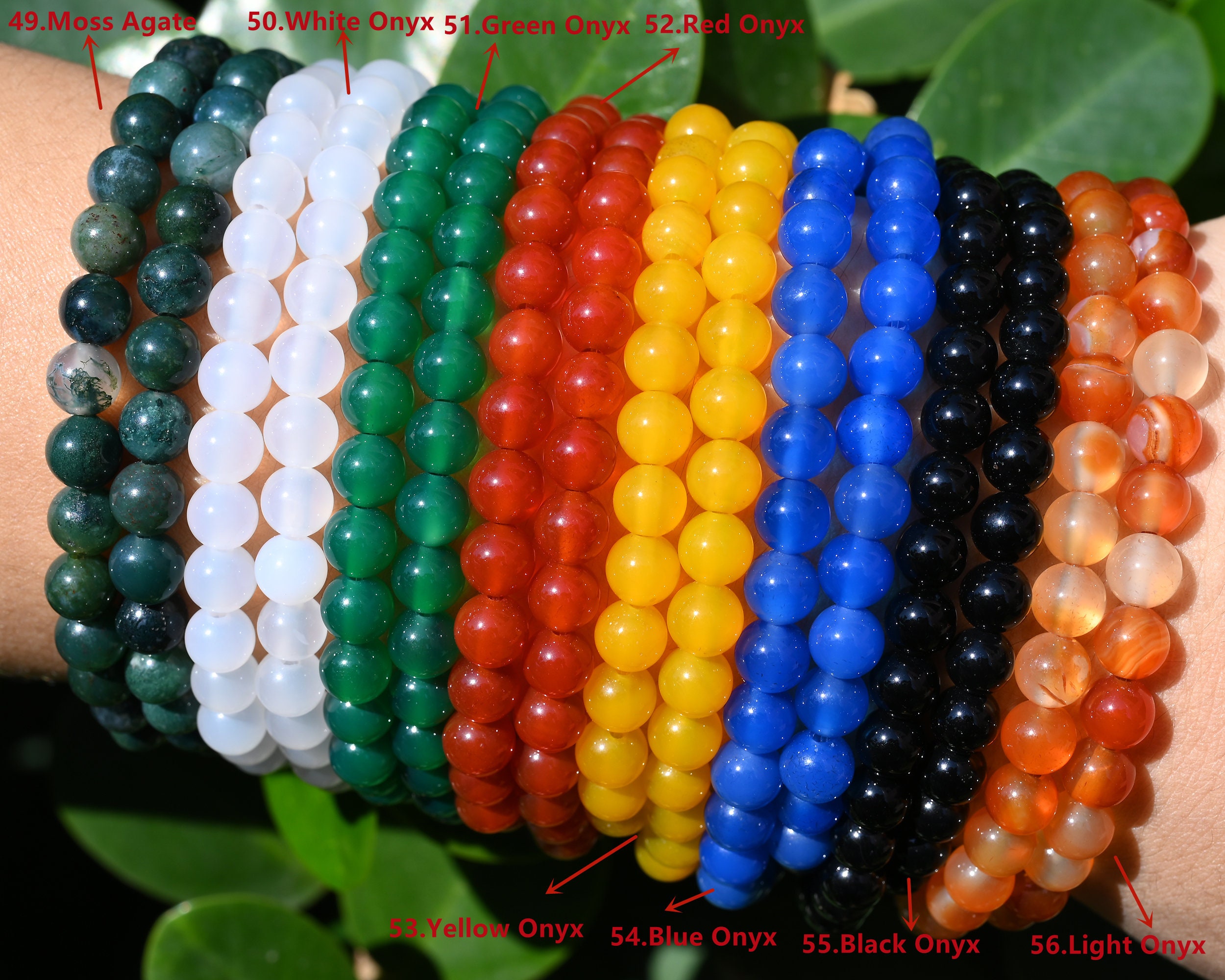 70 Kinds of 6MM Round Gemstone Braceletstretchy Beads - Etsy