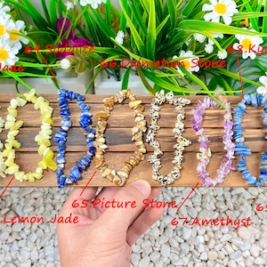 Natural Crystal Chip Stretchy Bracelet,chip Gemstone Bracelets ,for ...