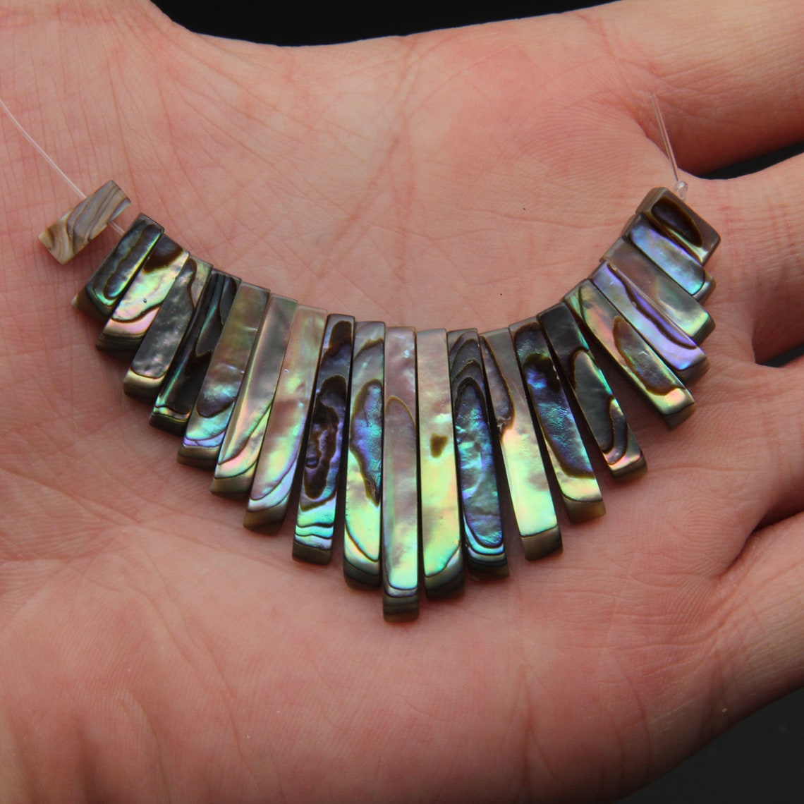 21pcs/strand Natural Abalone Shell/white Shell Beadsabalone | Etsy