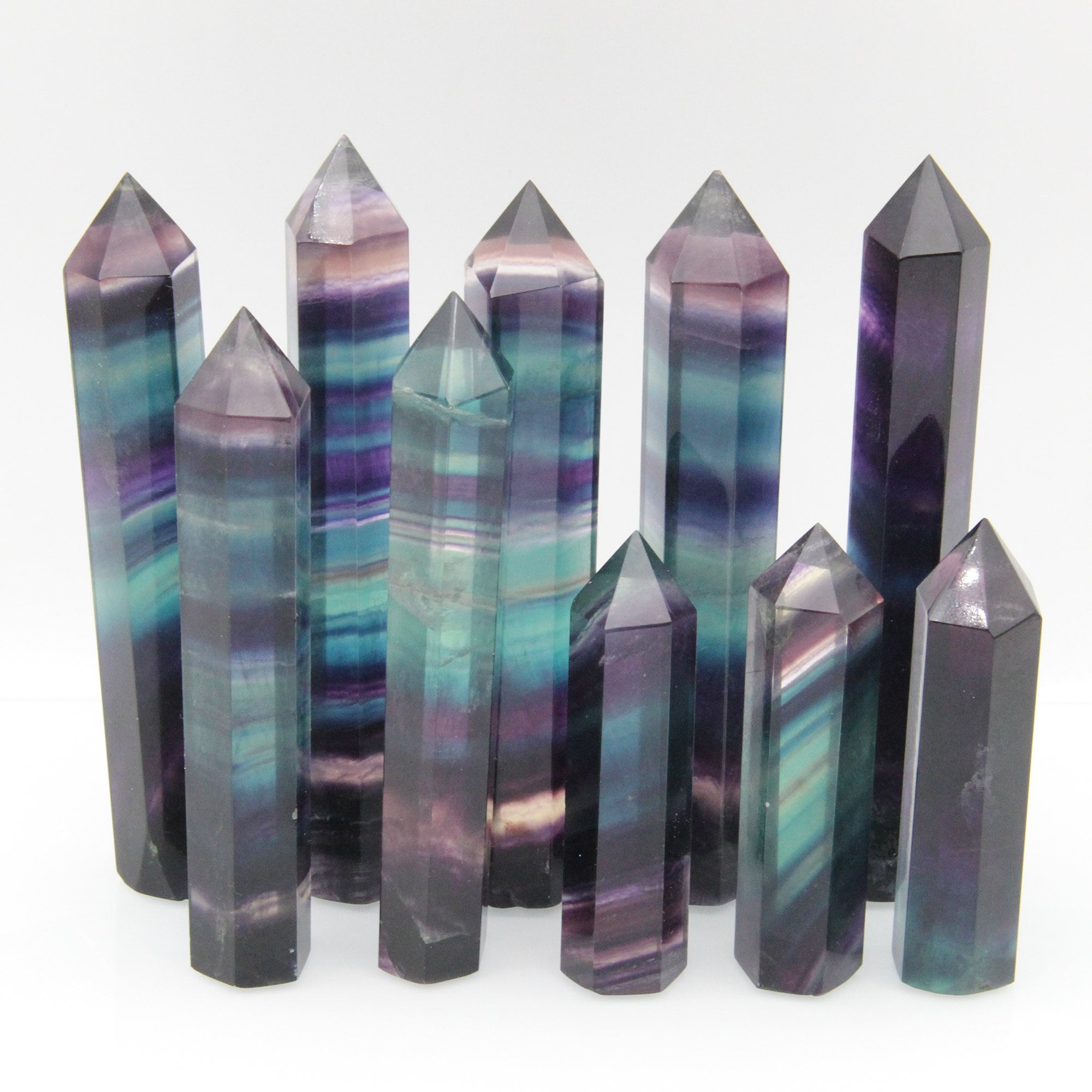 Natural Rainbow Fluorite Tower.crystal Towerquartz Tower - Etsy