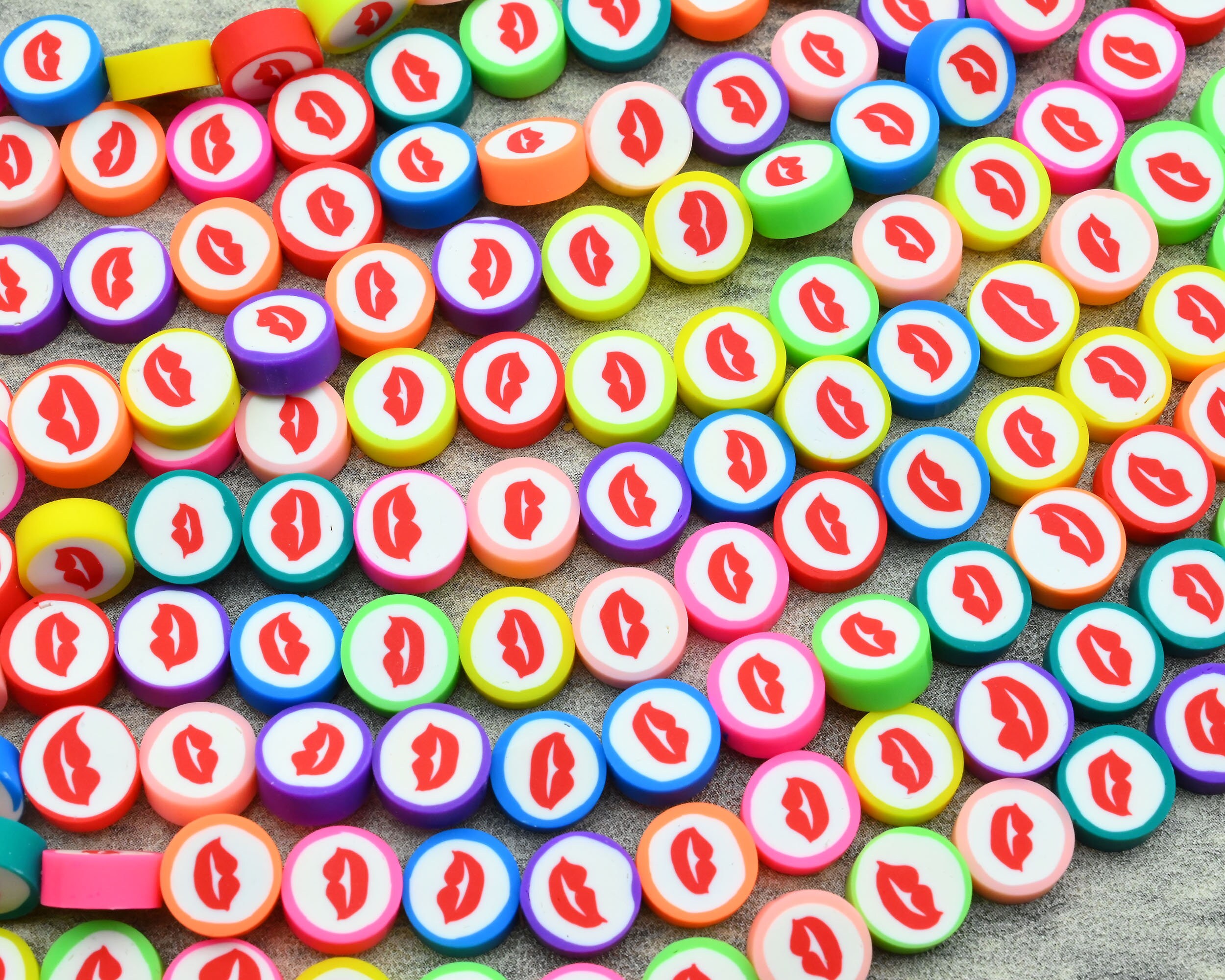 10mm Lips Shaped Polymer Clay Beadspolymer Clay Lips | Etsy