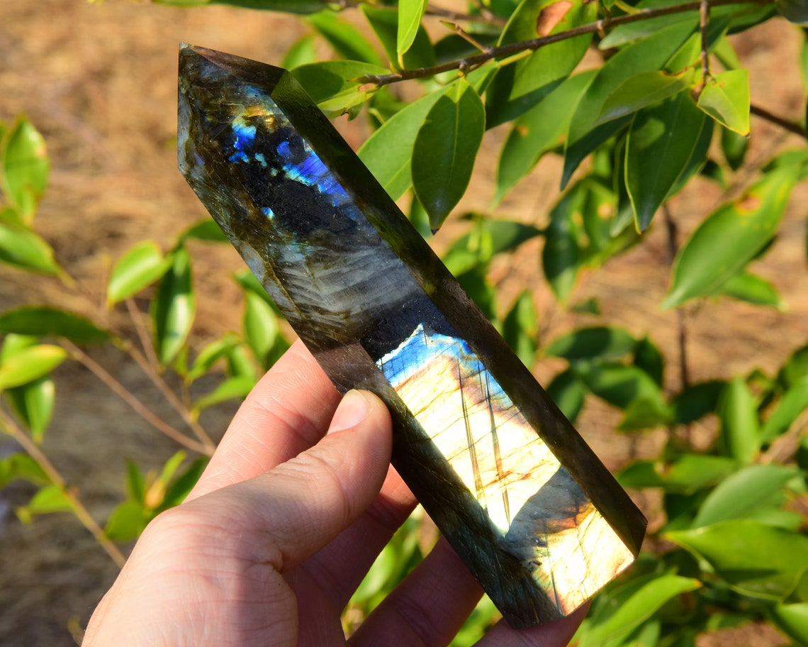 AAAA 6 Inches Rainbow/Blue Large Labradorite TowerBig Crystal | Etsy