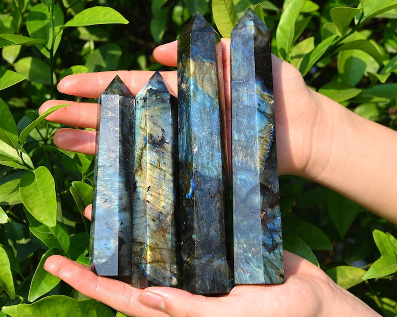 AAAA Rainbow/blue Crystal Labradorite Towerobelisk Crystal - Etsy
