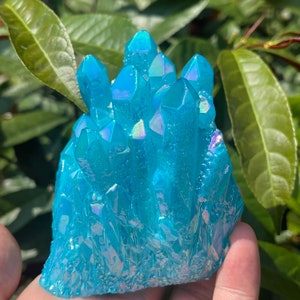 Blue Angel Aura Crystal Cluster,angel Aura Quartz Cluster,rainbow Aura ...