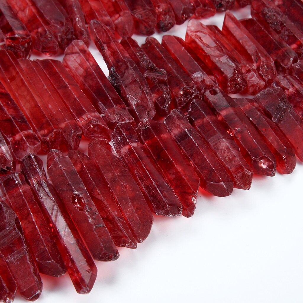 15.9 Inch Matte Red Quartz Crystal Points Beadsraw Tower High - Etsy