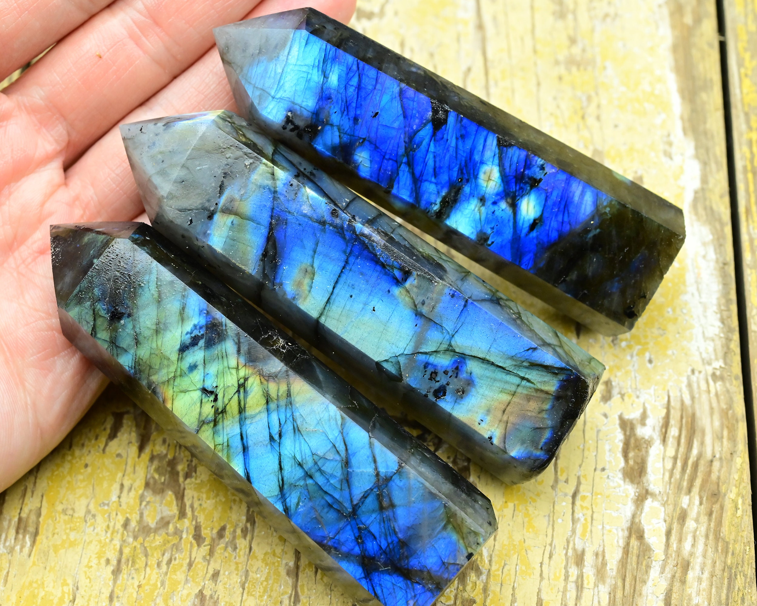AAAA Natural High Flash Labradorite Towerhealing Crystal - Etsy
