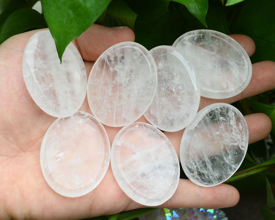 Natural Clear Crystal Worry Stone,healing Worry Stone,chakra Worry ...