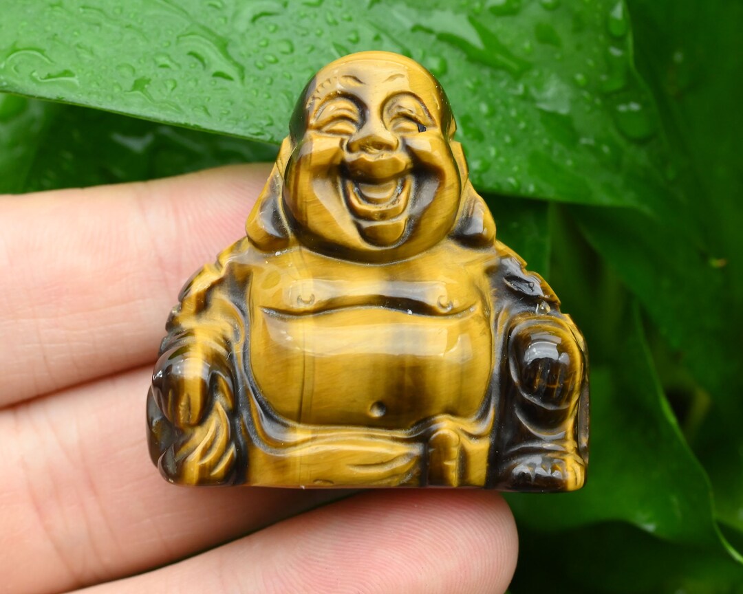 1.5' Tiger Eyes Stone Buddha Statues,hand Carved Crystal Buddha,healing ...