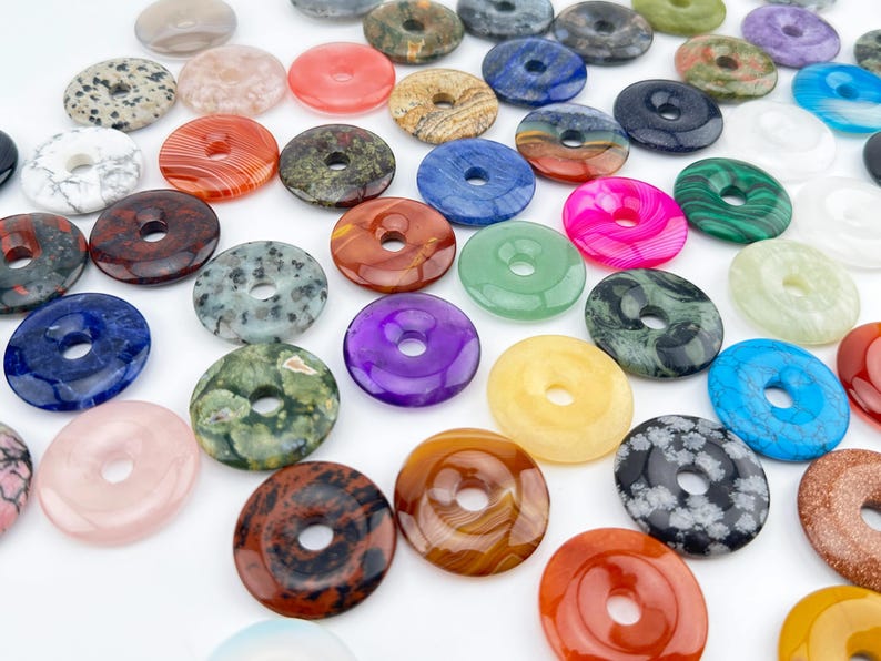30mm Donut Gemstone for Jewelry Making Pendants,healing Crystals ...