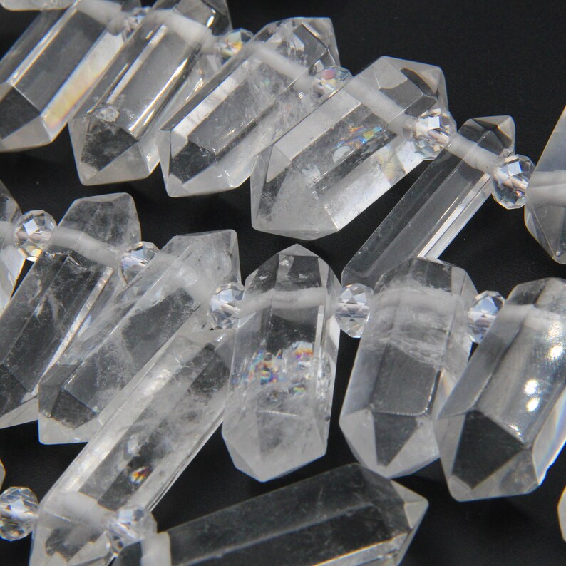 Natural Clear Crystals Tower Beadslarge Obelisk Crystals - Etsy