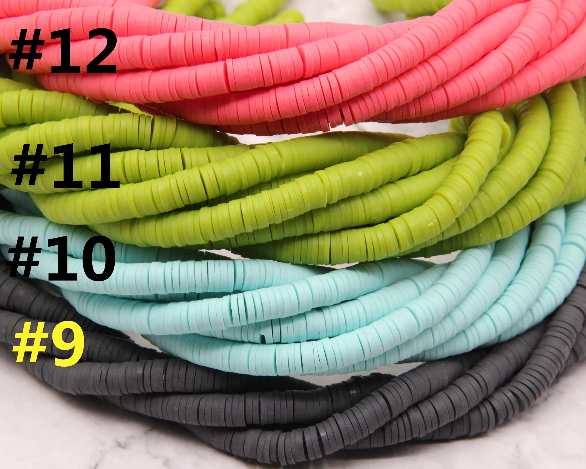 6MM 36 Colors Vinyl Heishi Disc Beads,6x1mm Vinyl Beads,polymer Clay ...