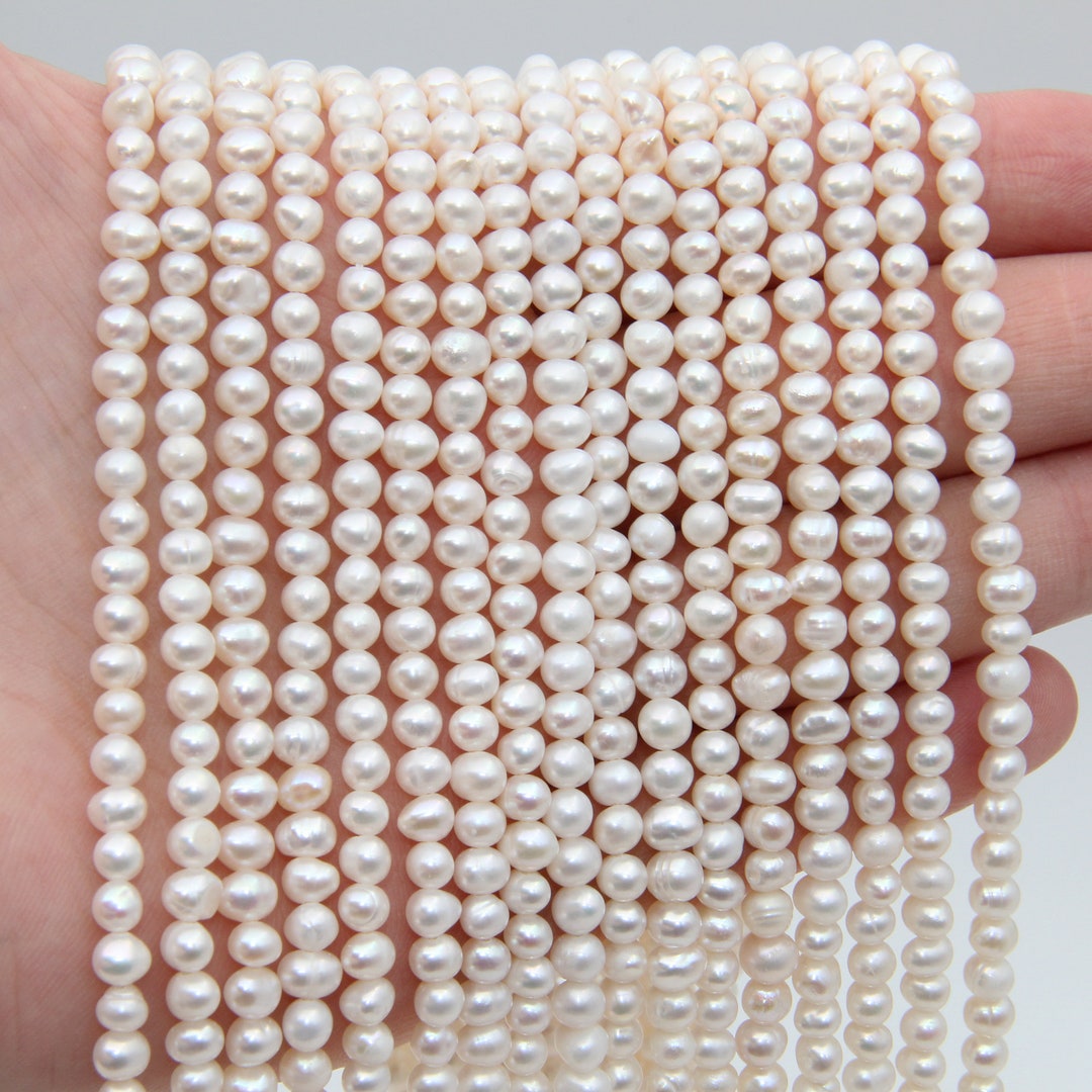 4~5mm Round Potato Pearls Beads,small Pearl,natural Freshwater Pearl ...