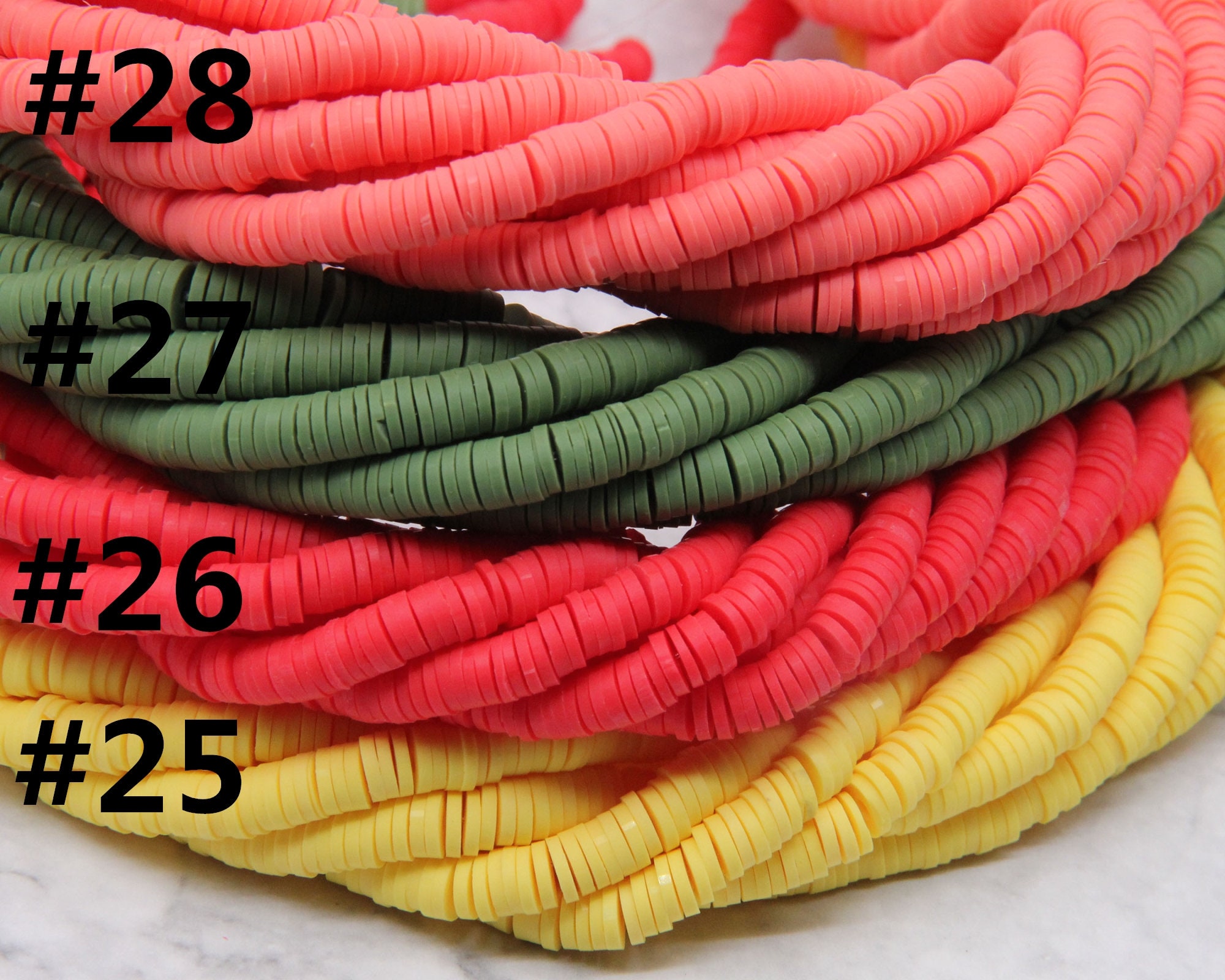 6MM 36 Colors Vinyl Heishi Disc Beads,6x1mm Vinyl Beads,polymer Clay ...