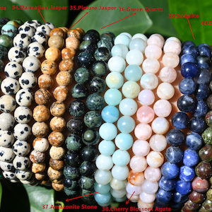 70 Kinds of 6MM Round Gemstone Bracelet,stretchy Beads Bracelet,crystal ...