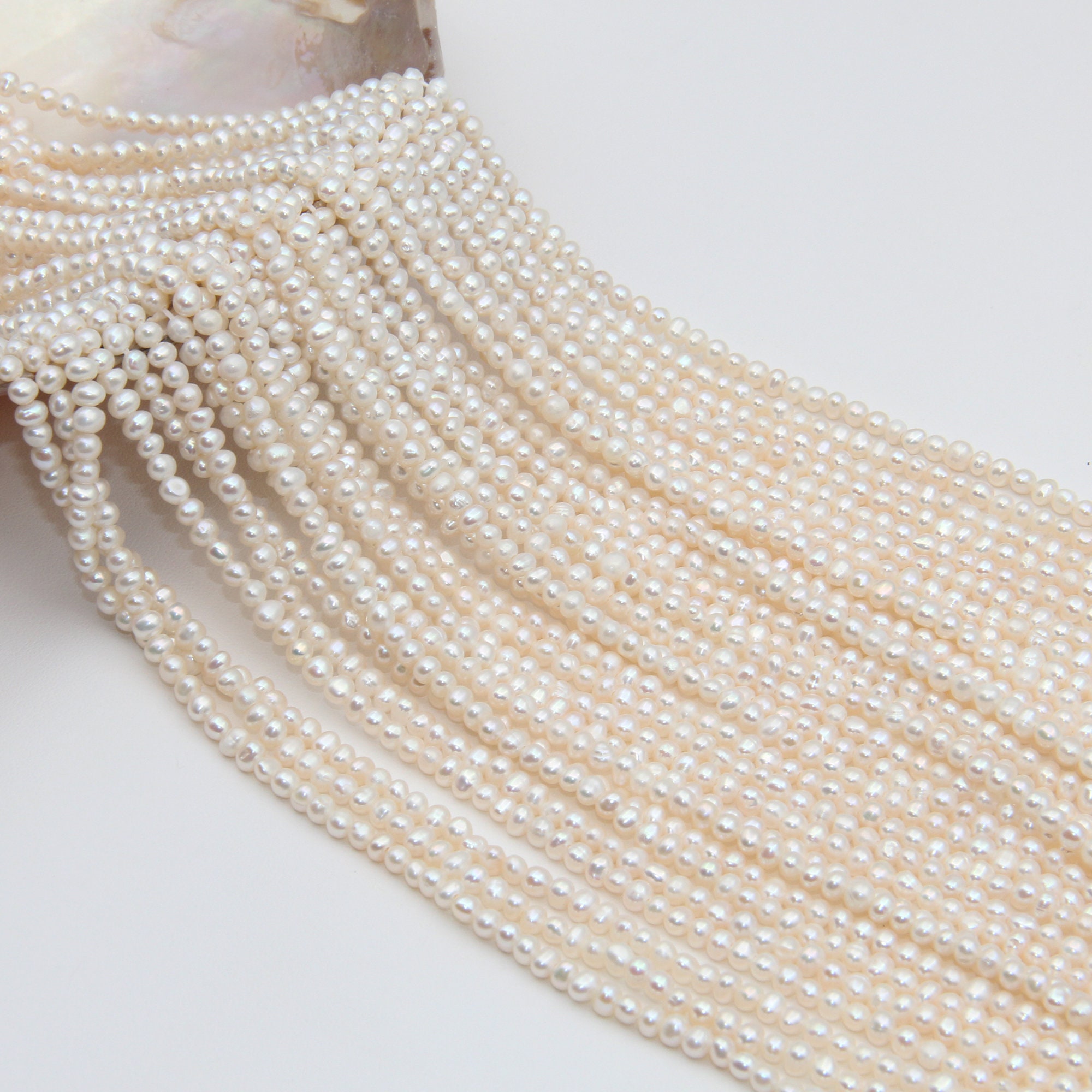 34mm AA Round Potato Pearl Beadspearl Strand - Etsy